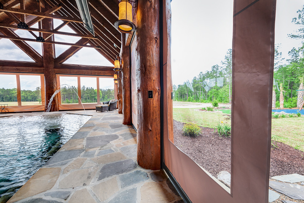 Rustic Pool house - Rustic - Pool - Other - by Retracta Screen of the ...