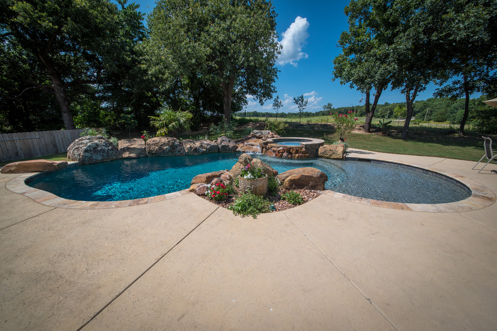 Salt Finish Deck - Tropical - Pool - Dallas - by Allison Landscape ...