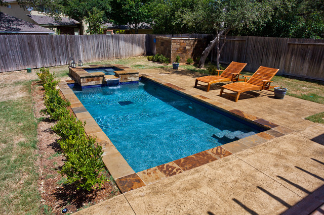 San Antonio Rectangle Plunge Pool/Spa - Traditional - Pool - Austin ...