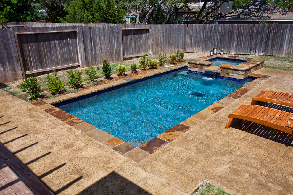 San Antonio Rectangle Plunge Pool/Spa - Traditional - Pool - Austin ...