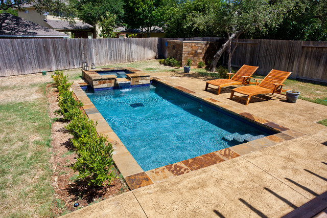 San Antonio Rectangle Plunge Pool/Spa - Traditional - Pool - Austin ...