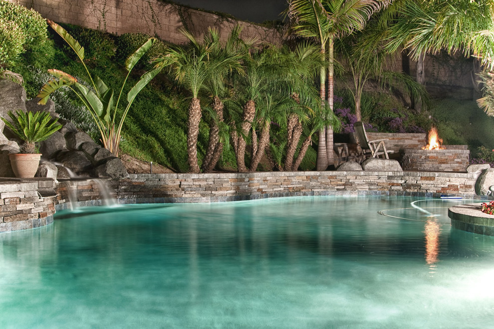 San Diego & Orange County Pool Design with Water & Fire Elements - Pool ...