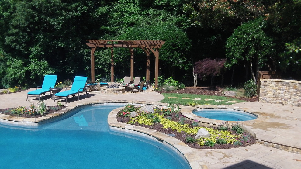 Satin Matrix Aqua Blue with a Primera Stone Spa - Contemporary ...