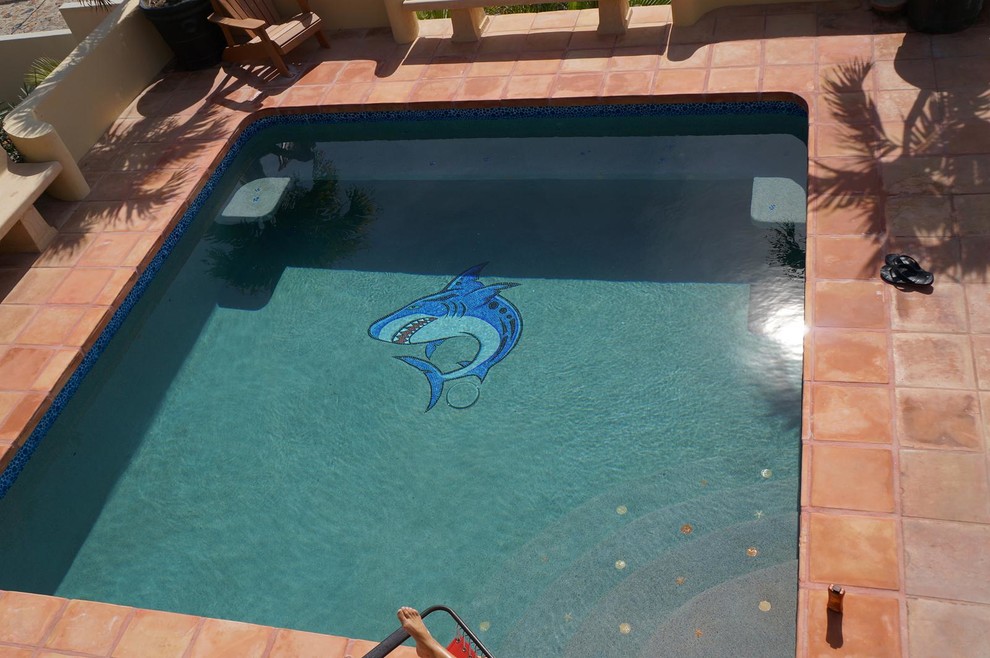 Shark Swimming Pool Mural - Minimalistisch - Pools - Los Angeles - von ...