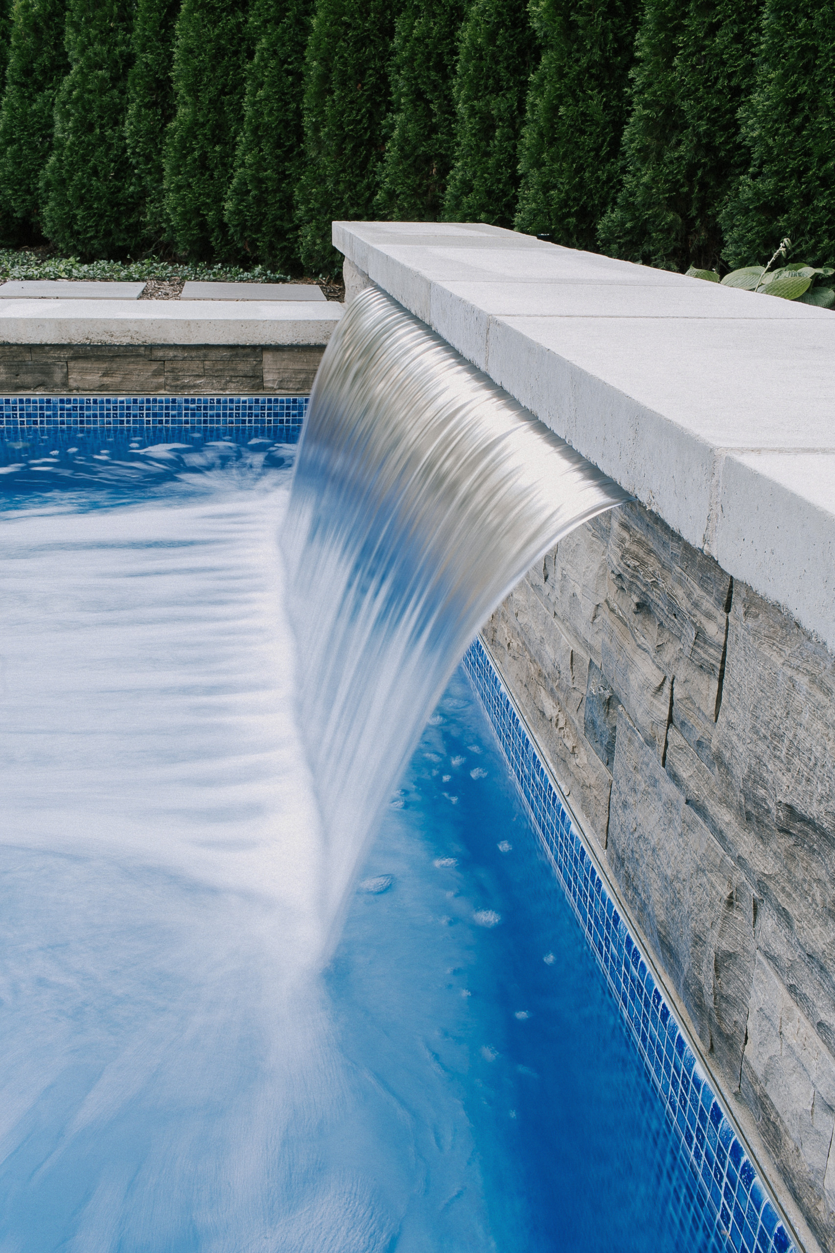 Pool Sheer Descent Waterfalls The Hampton | Mahwah, NJ | The Pool Boss