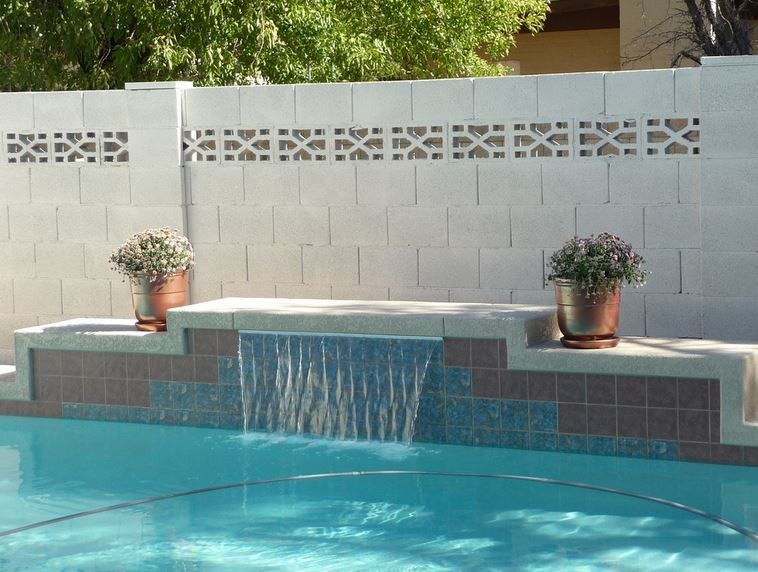 Sheer Descent Water Feature Traditional Pool Phoenix By True