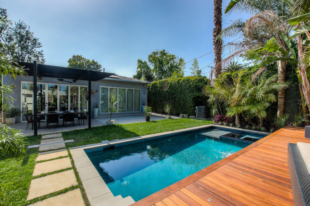 Sherman Oaks New Modern Pool + Landscape + Hardscape - Modern - Pools ...
