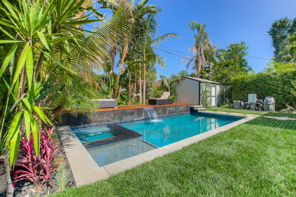 Sherman Oaks New Modern Pool + Landscape + Hardscape - Modern - Pools ...