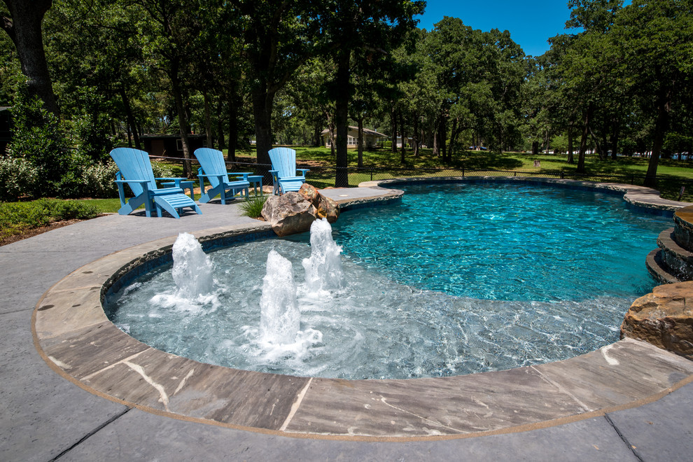 Silver Mist Flagstone Coping - Tropical - Pool - Dallas - by Allison ...
