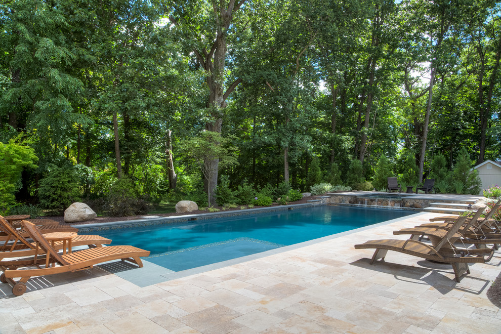 Simple, Luxurious Swimming Pool And Fire Pit - Traditional - Pool - New ...