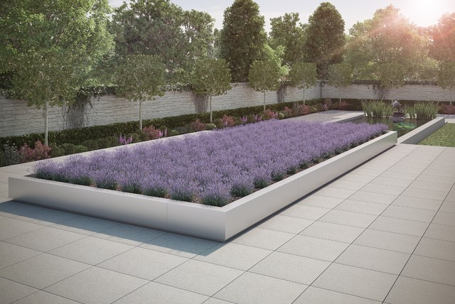 Sliding planter bed - swimming pool safety cover - Scandinavian - Pool ...