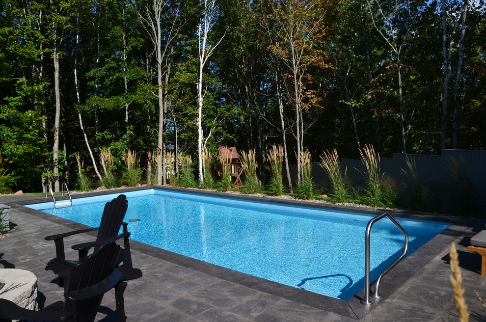 Sloped Backyard - Contemporary - Pool - Other - by Waterworks Pools ...