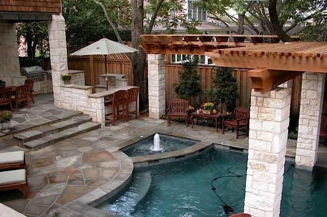 Small Backyard Oasis Contemporary Swimming Pool And Hot Tub Dallas