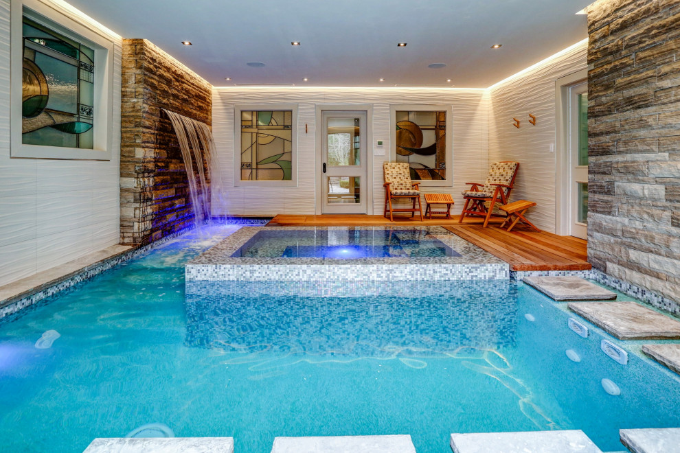 Small Indoor Pool Gets a Total Makeover - Eclectic - Pool - Toronto ...