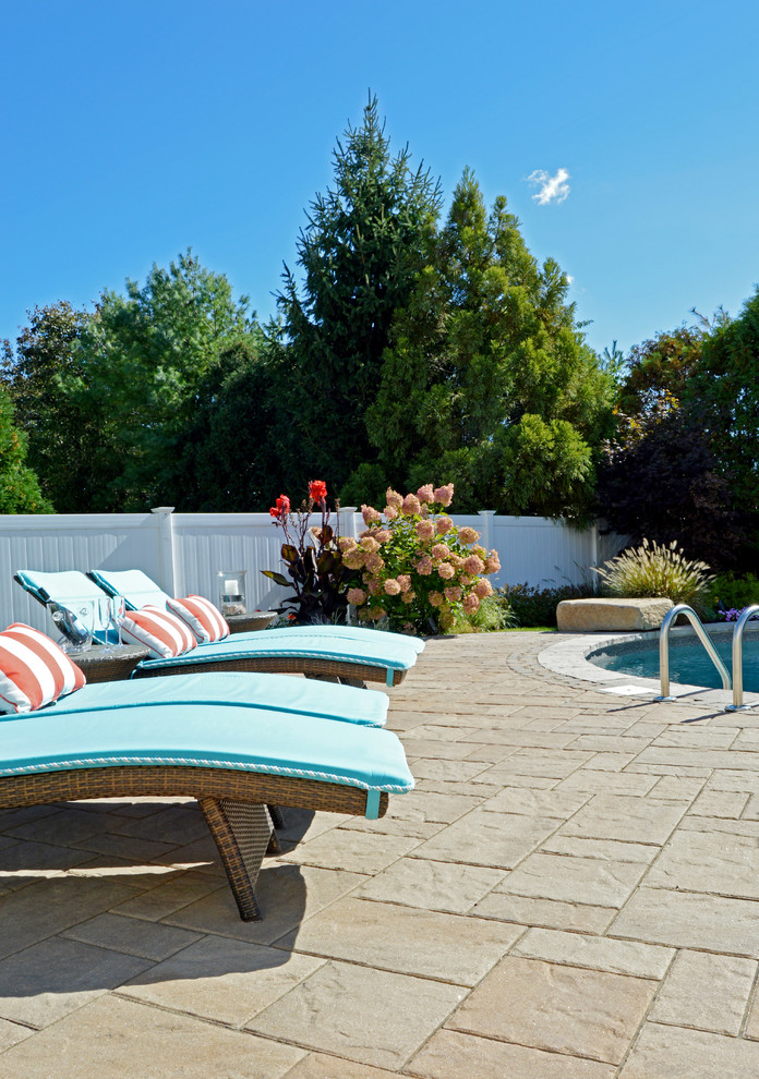 Smithtown, NY Pool, Patio, Outdoor Kitchen & Firepit - Modern - Pools ...