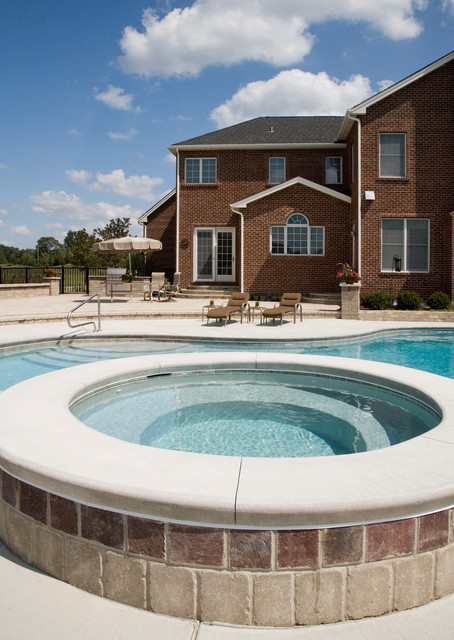South Barrington Pool and Raised Spa - Traditional - Pool - Chicago ...
