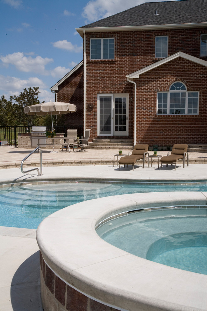 South Barrington Pool and Raised Spa - Traditional - Pool - Chicago ...
