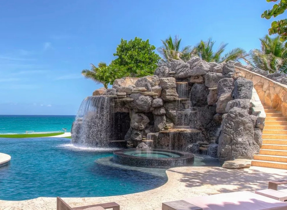 South Florida Landscaping Pool Waterfall - Tropical - Pool - Miami - by ...