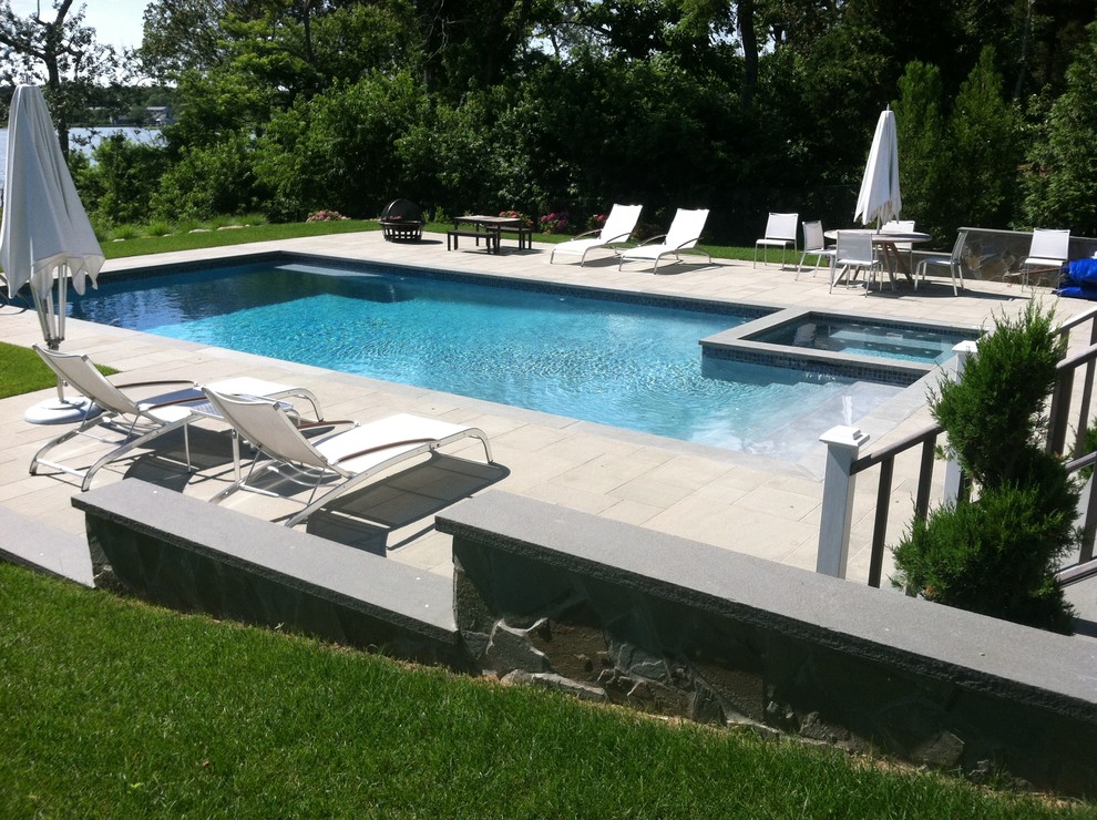 Southampton gunite pool, spa, and bluestone patio construction by ...