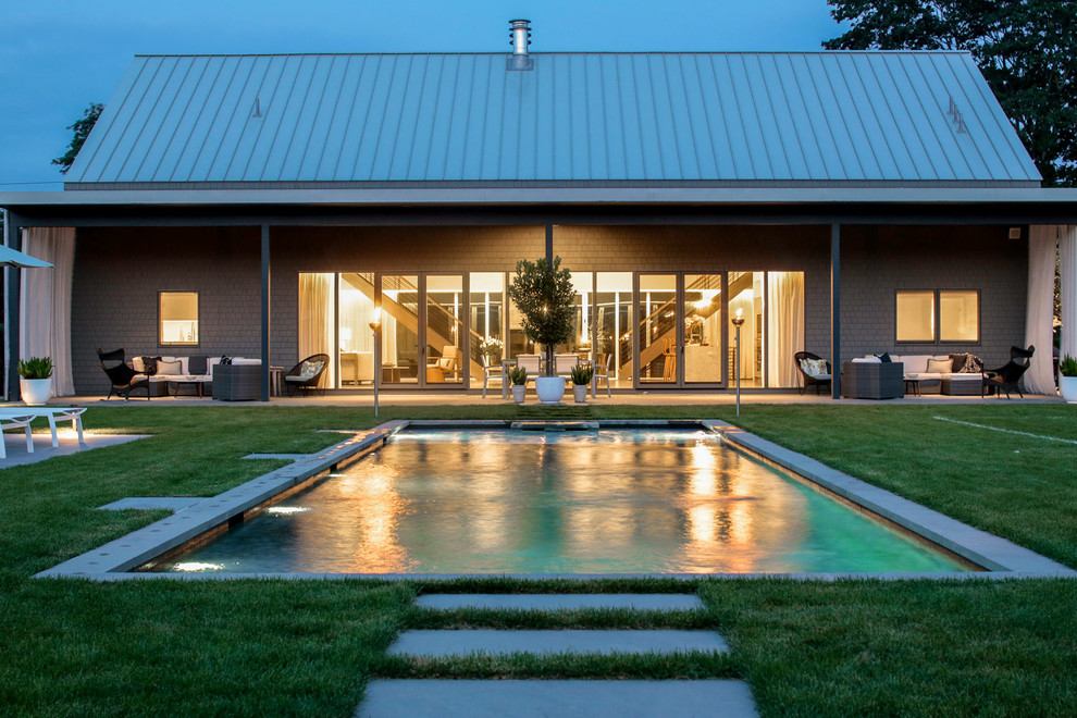 Southampton Modern Farmhouse - Contemporary - Pool - New York - by ...