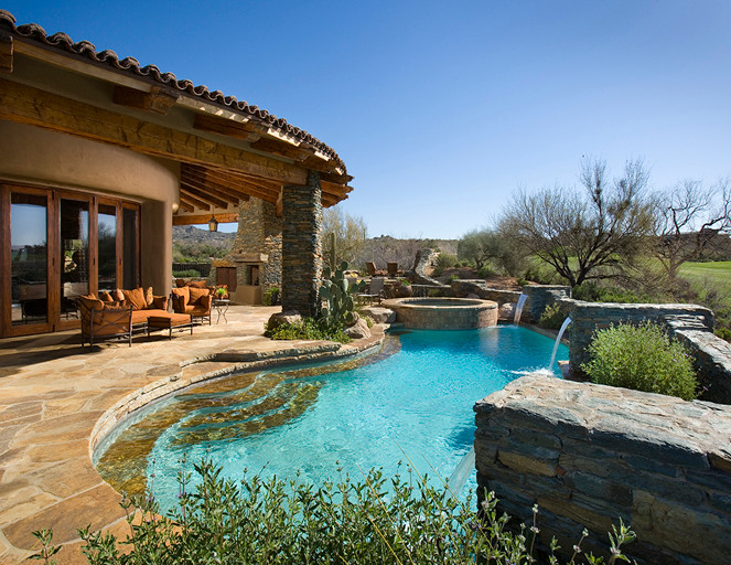 Southwest style by R-NET Custom Homes - Southwestern - Pool - Phoenix ...