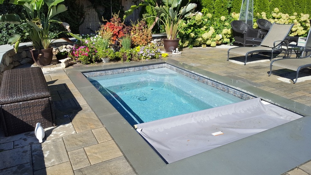 Spa or cocktail pool with auto cover - Transitional - Pool - Providence ...