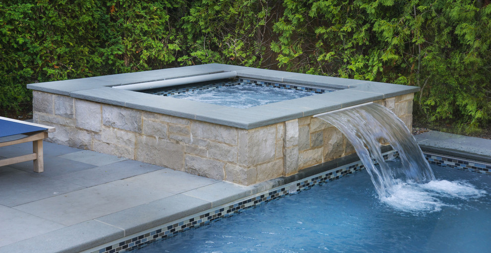 Spa with Spillway to Pool - Traditional - Pool - Chicago - by Platinum ...