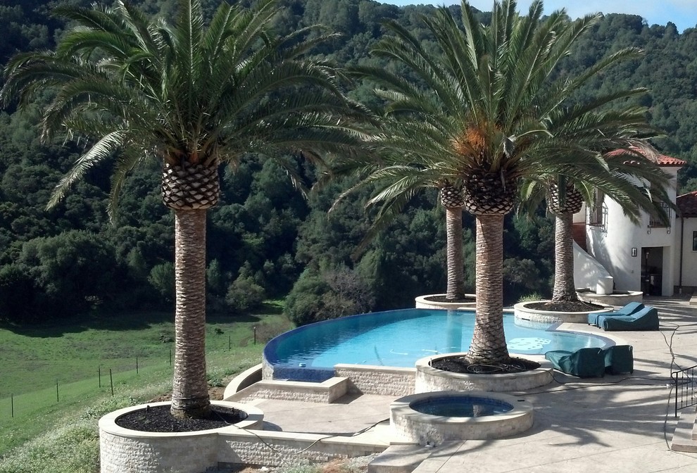 Spanish Swimming Pool with Vanishing Edge - Modern - Pool - San ...