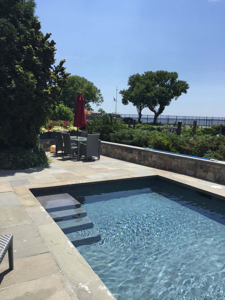 Stamford Contemporary Pool and Backyard - Contemporary - Pool - New ...
