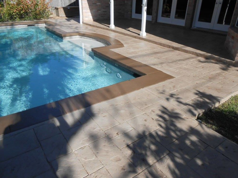 Stamped Concrete - Contemporary - Pool - Houston - by Concepts In ...