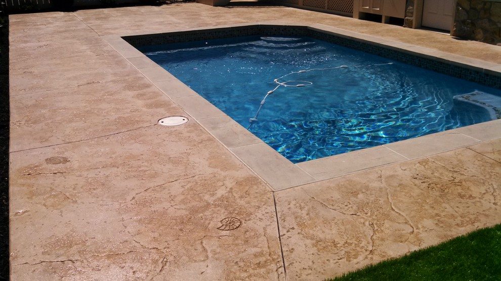 Stamped Concrete Pool Deck - Beach Style - Pool - Philadelphia - by ...