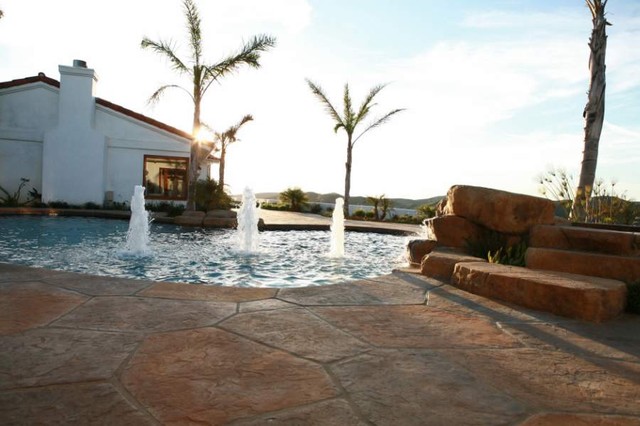Stamped Concrete - Sealed Concrete Pool Deck - Traditional - Swimming ...