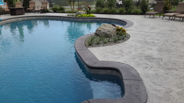 Stamped Pool Deck & Coping - Traditional - Pool - Other - by Stamped ...