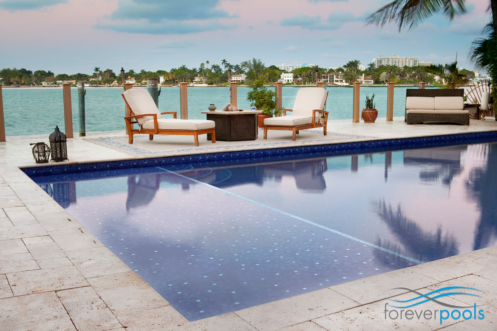 Starry night glass tile pool - Modern - Pool - Miami - by Foreverpools ...