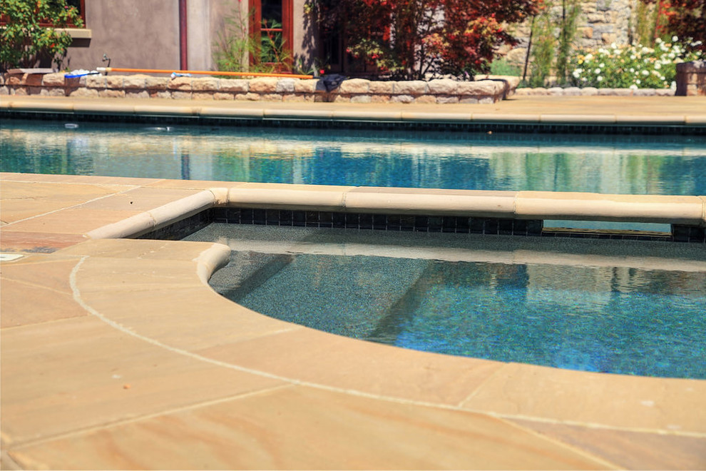 Steel Blue Iridescent Waterline Pool - Contemporary - Pool - San ...