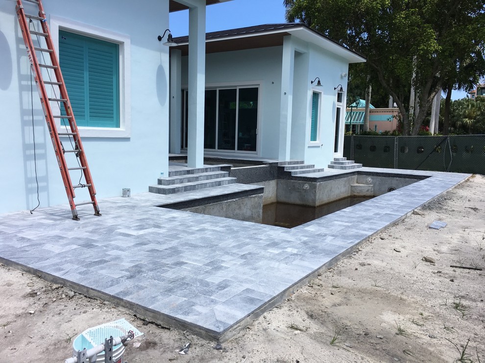 Sterling Grey Marble Pavers - Modern - Pool - Tampa - by Paramount ...