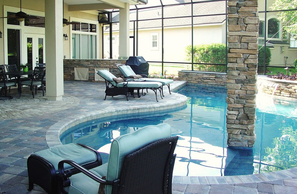 Stone Pillar - Modern - Pool - Jacksonville - by Core Outdoors, Inc ...