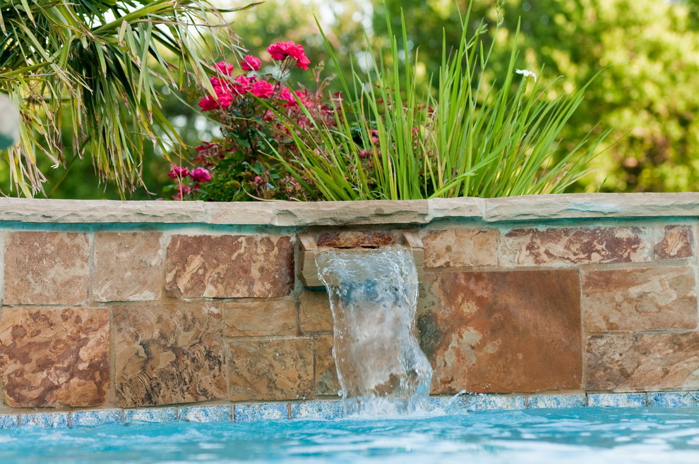 Stone scuppers - Rustic - Pool - Dallas - by Selah Pools & Spas | Houzz