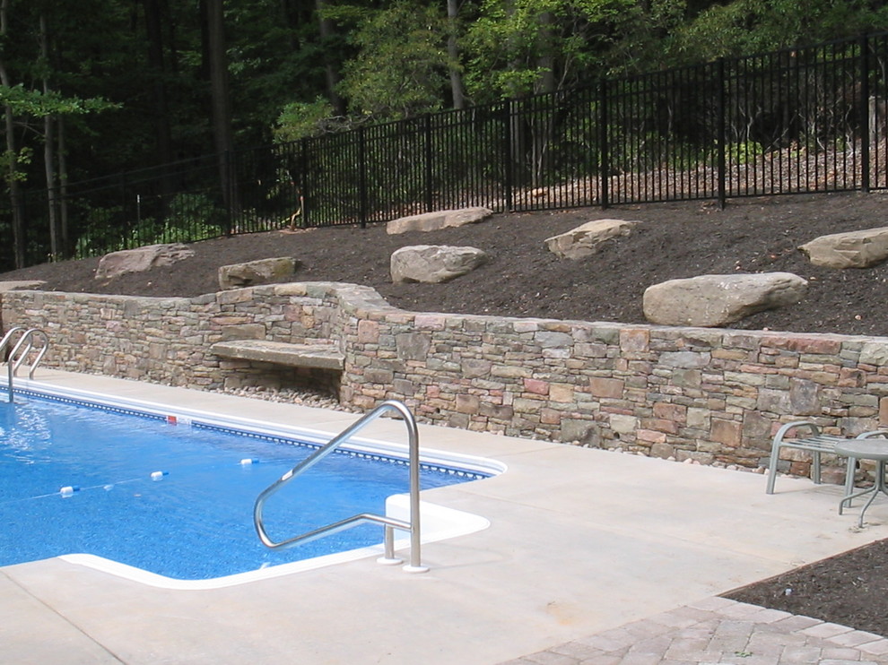 Stone Seat - Modern - Pool - DC Metro - by Poole's Stone and Garden ...