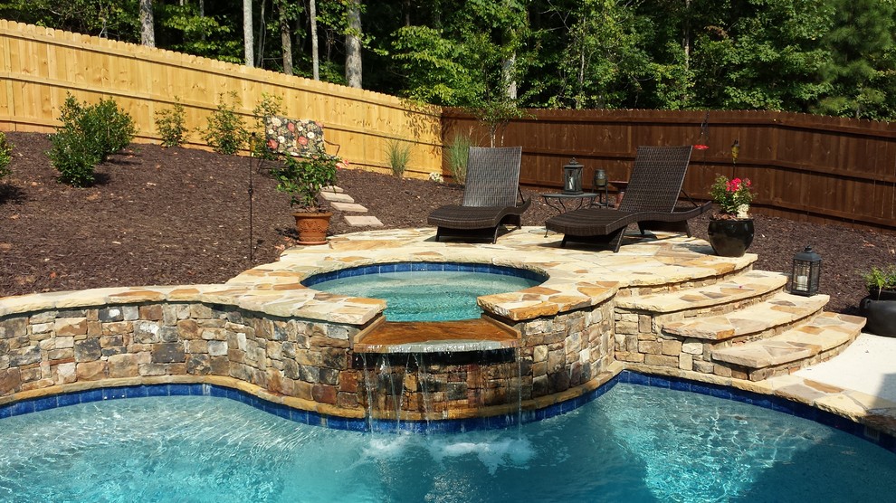 Stone Stacked Free Form Pool - Modern - Pools - Atlanta - von ...