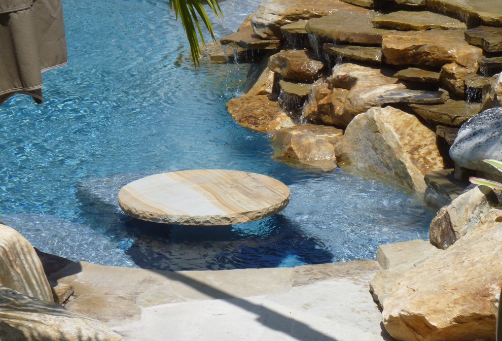 Stone table - Traditional - Pool - Miami - by Matthew Giampietro Garden ...