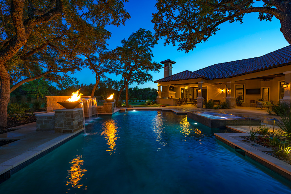 Straight Line Pool in Boerne Texas - Mediterranean - Pool - Austin - by ...
