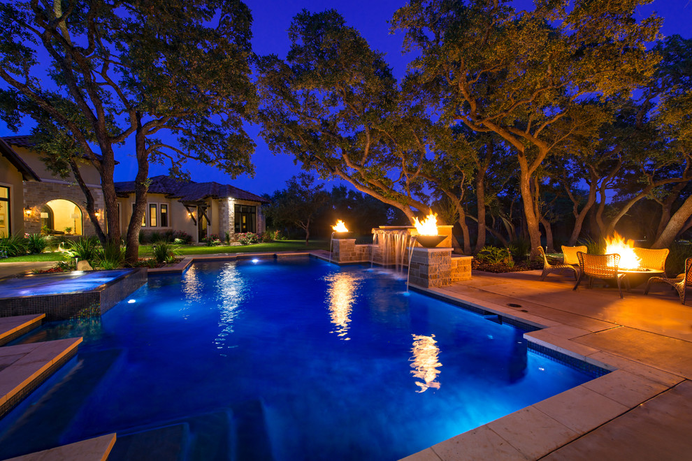 Straight Line Pool in Boerne Texas - Mediterranean - Swimming Pool ...