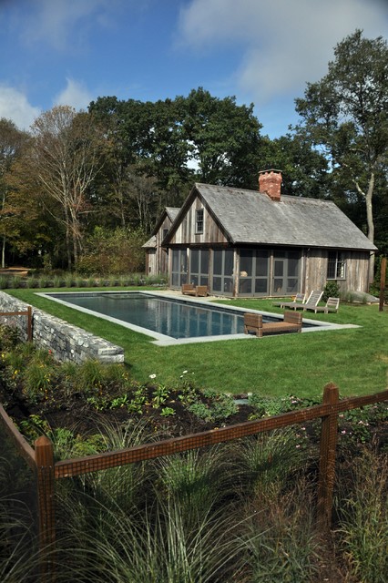 sun-drenched rectangle pool with spa + full-color bluestone decking ...