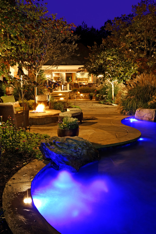 Surrounds Landscaping Midnight Blue Pebble Tec - Traditional - Pool ...