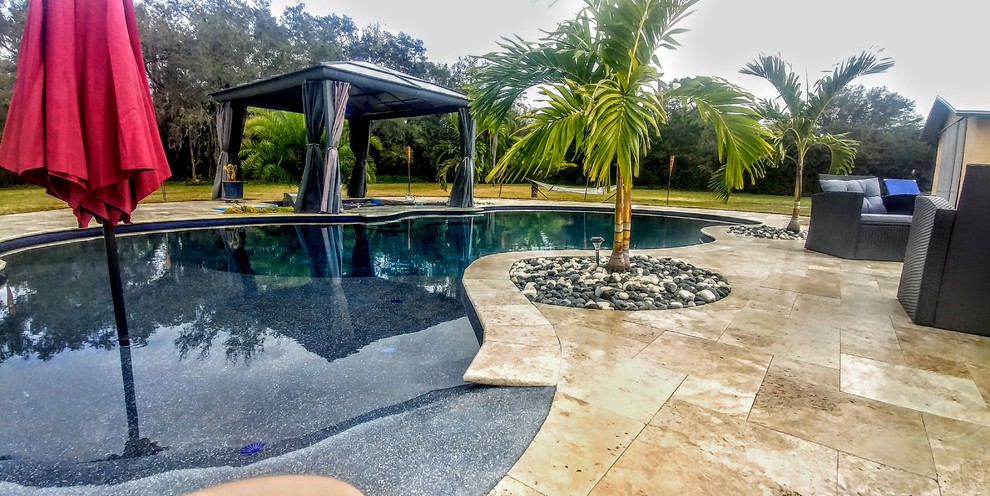 Swim Up Tiki Bar Pool - Beach Entry - Tropical - Pool - Other - by ...