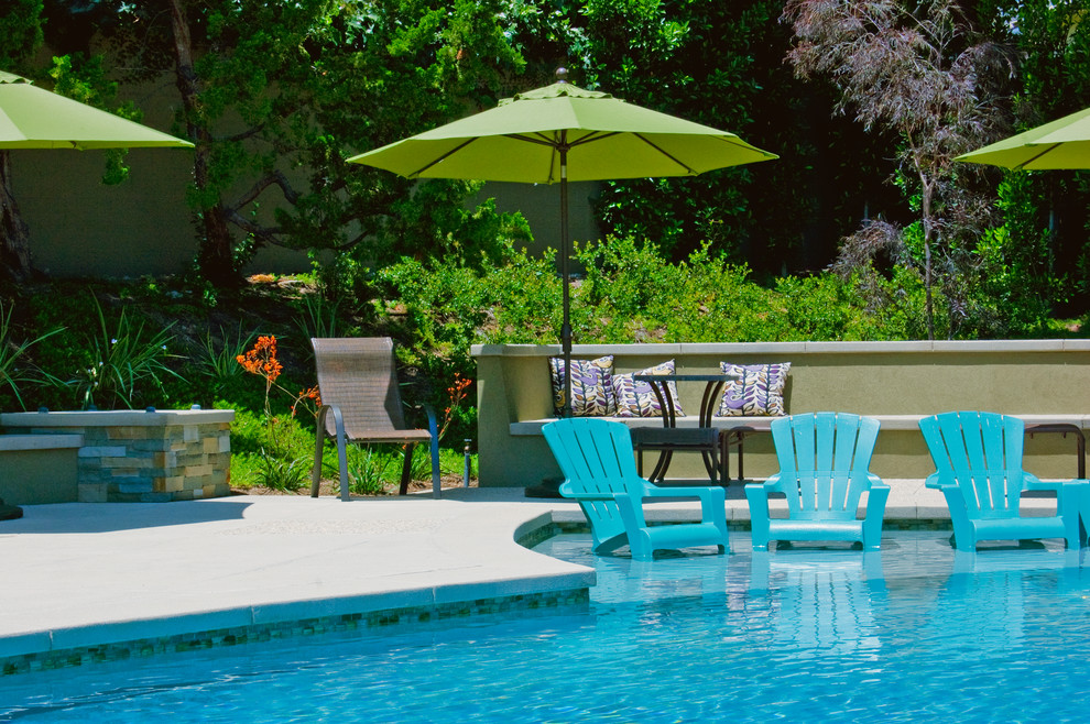 Swimming Pool and Shaded Patio Space - Contemporary - Pool - Los ...