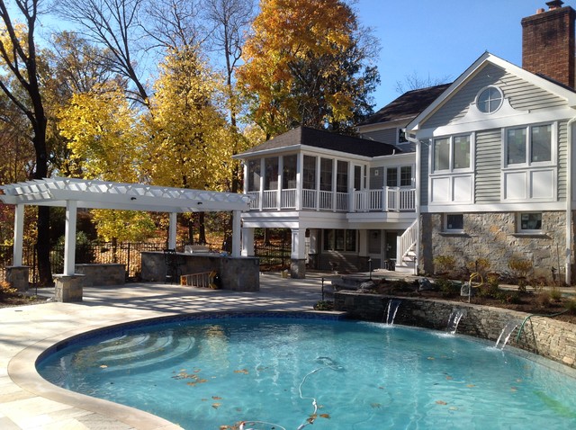 Swimming Pool Overlook Enclosed With PGT EZE-Breeze Vertical Four Track ...