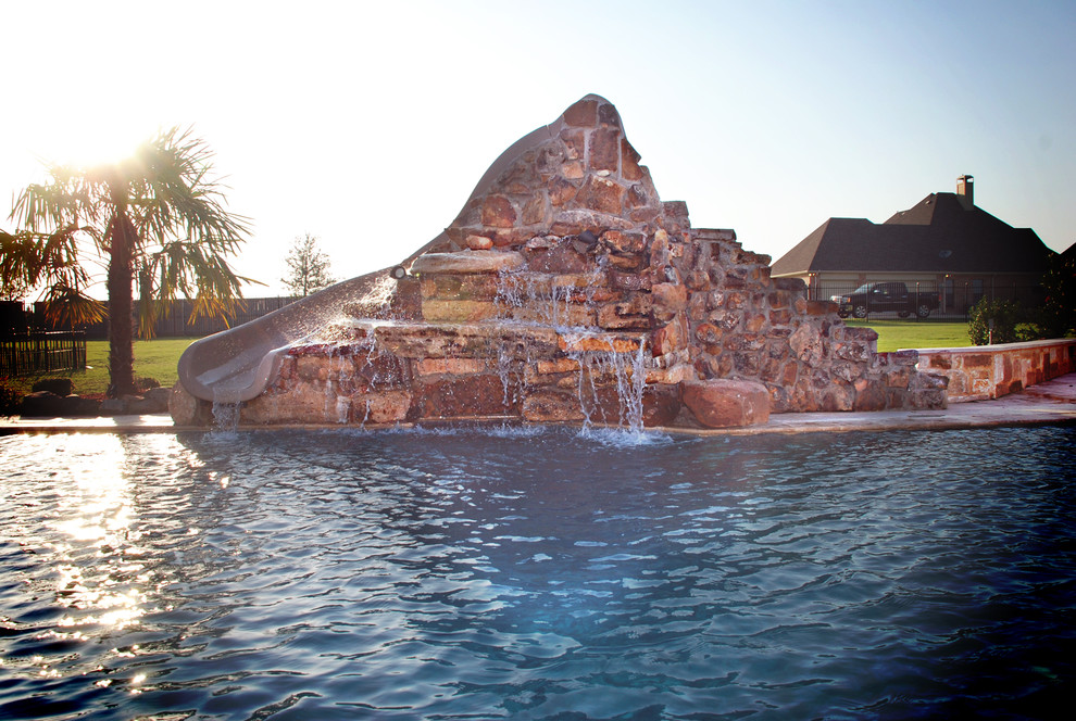 Swimming Pool Slide and Grotto - Contemporary - Pool - Dallas - by User ...