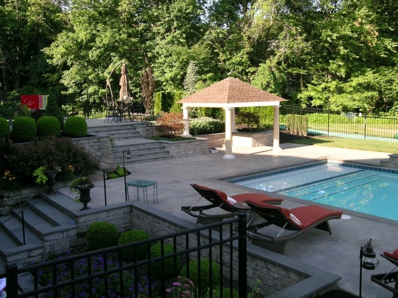 Swimming Pool with Formal Landscaping - Contemporary - Pool ...